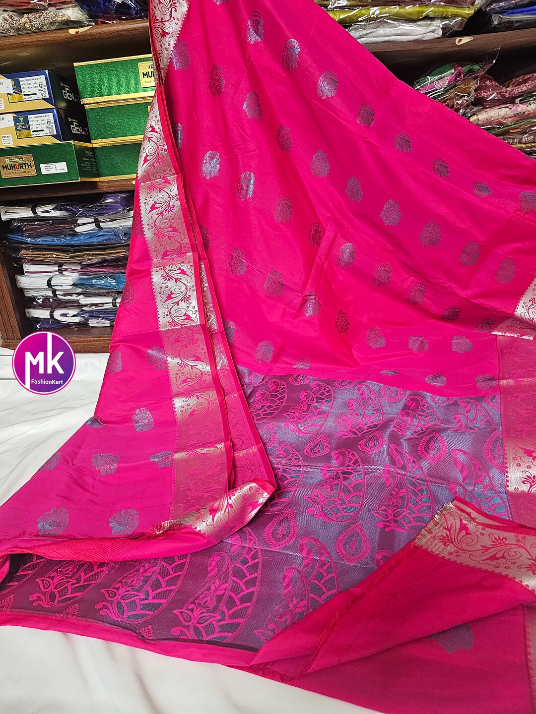 Fancy Soft Silk Bhutta Embossed Saree With Rich Pallu - Easy to Drape ...