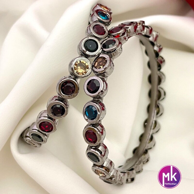 2.4 Oxidized Bangle Set - Etsy