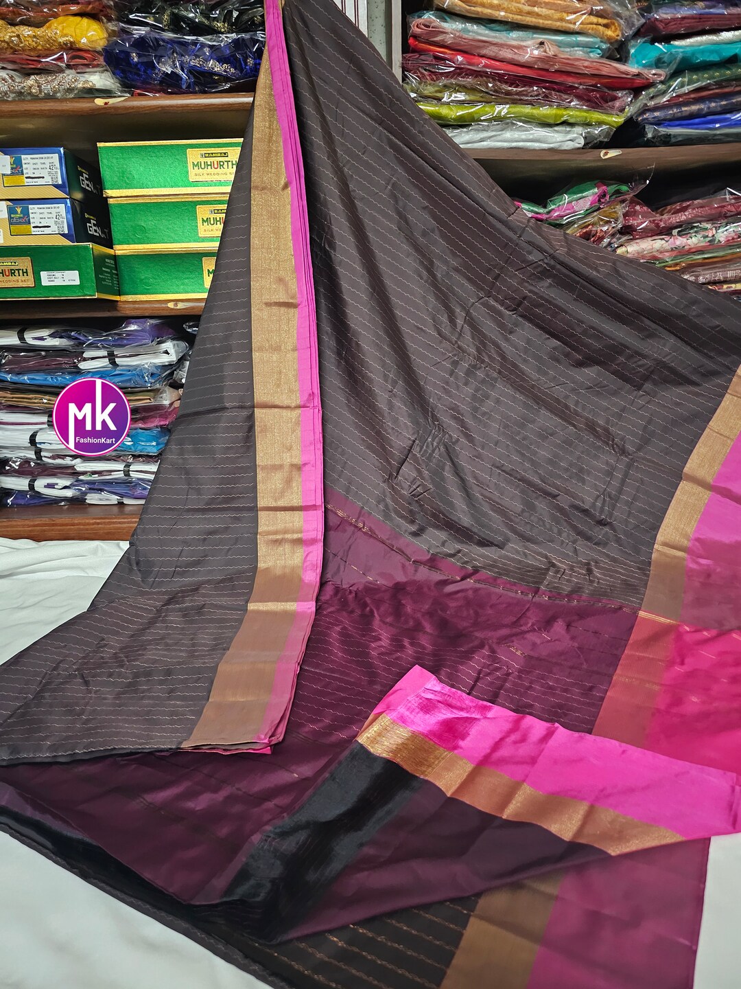 Arani Semi Silk Saree With Vaira Usi Design and Running Blouse - Saree ...