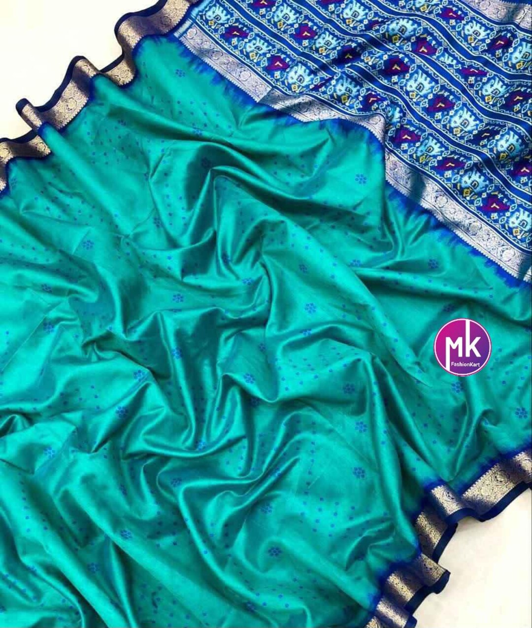 Soft Lenin With Bandhini Weaving Comes With Ikkat Design Weaving Pallu ...