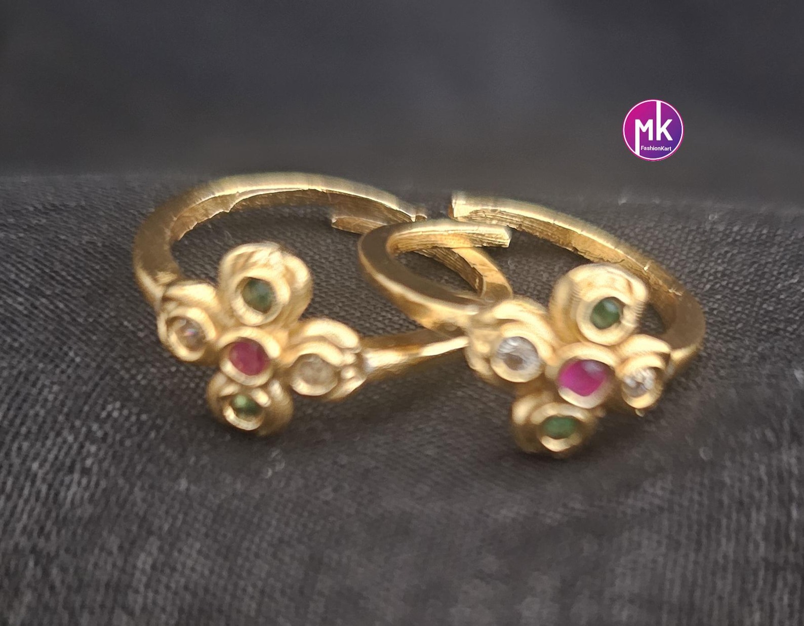 Matte Gold Finish Toe Ring With AD Stones/leg Finger Ring/adjustable ...