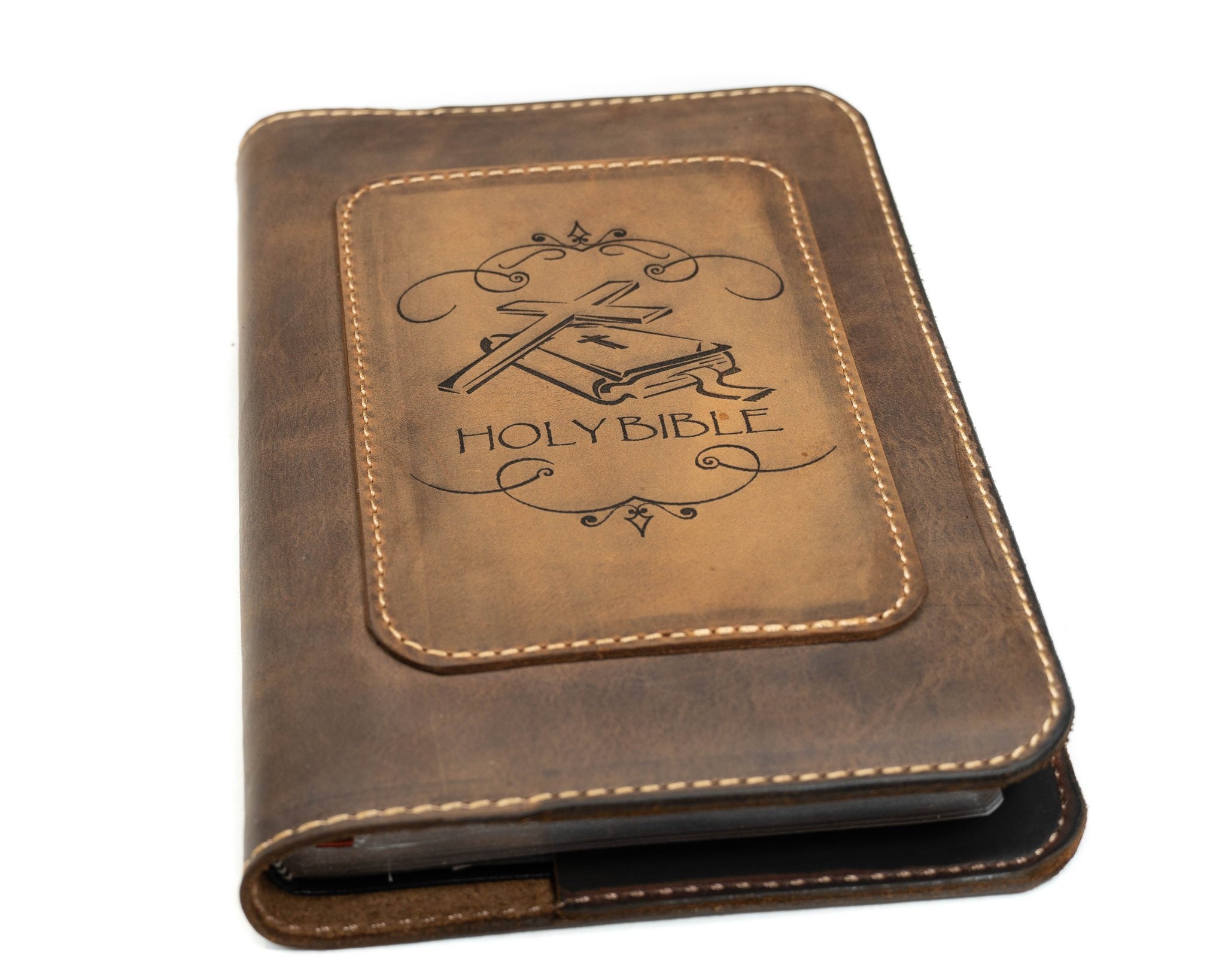 NKJV Large Print Bible, Full Grain Cowhide Leather Bible, NKJV Bible ...