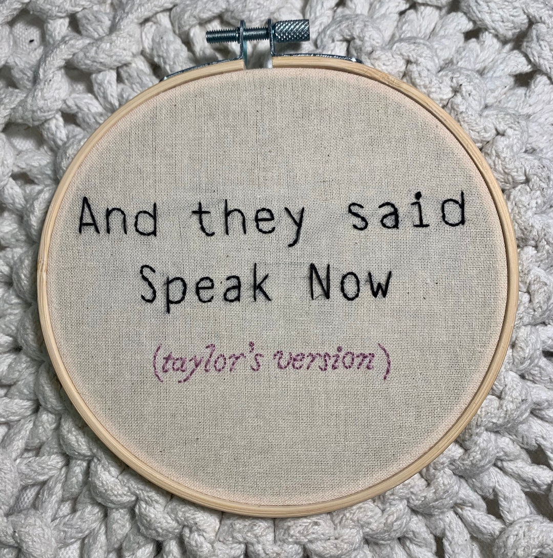 Speak Now (taylor’s Version) - 5 Inch Embroidery - Etsy