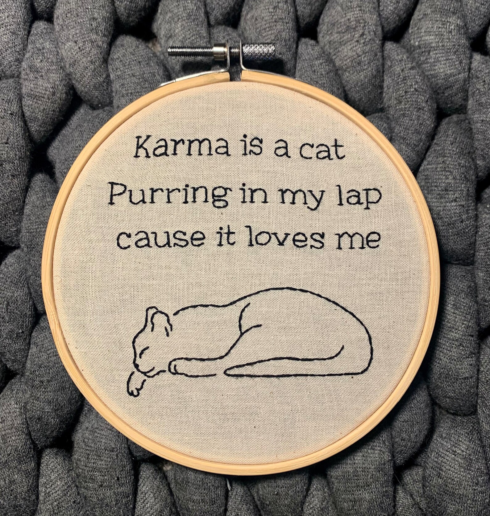 Karma is a Cat - Karma Taylor Swift Lyrics - 5 Inch Embroidery - Etsy