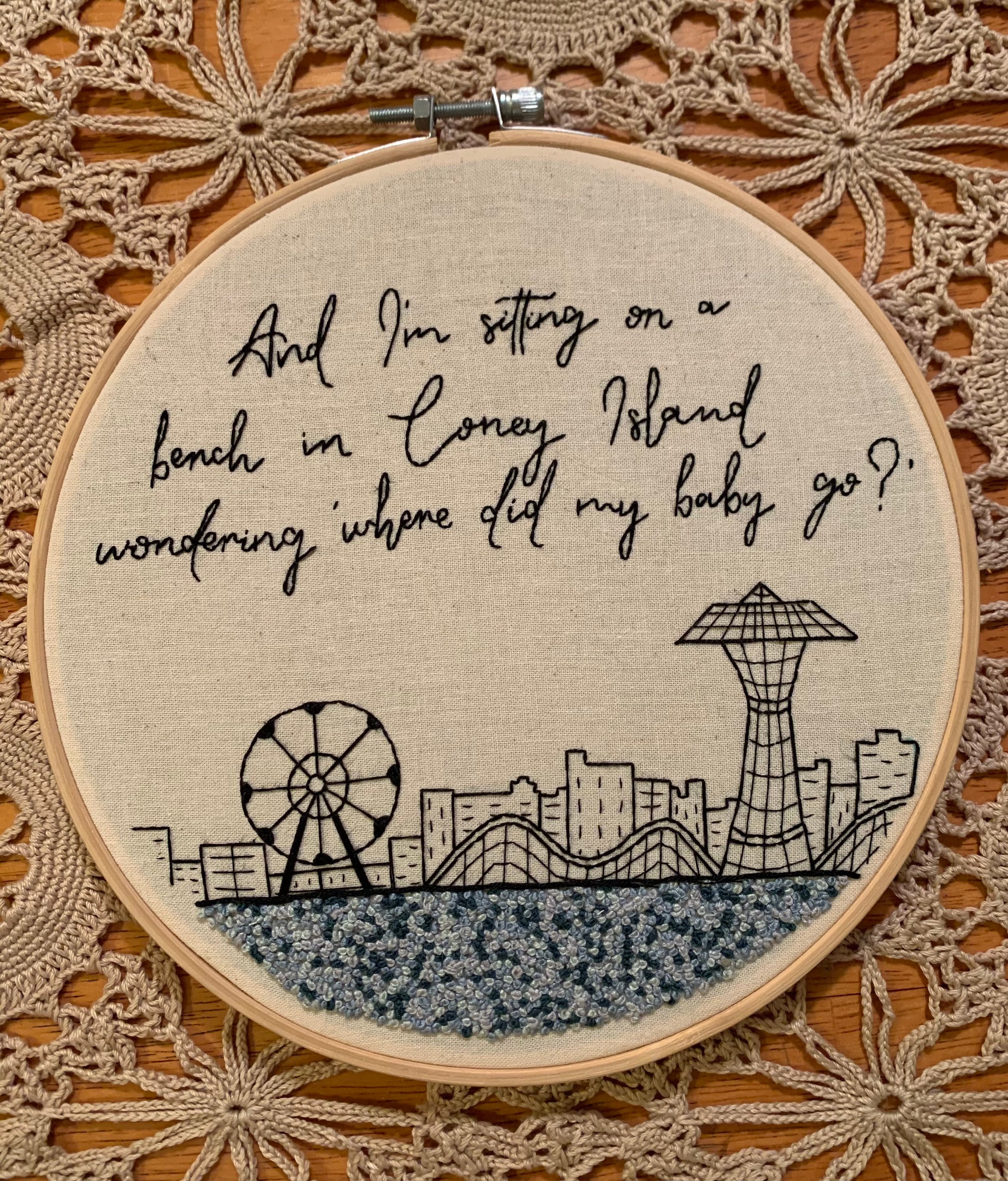 Coney Island - Taylor Swift Lyrics Embroidery - Etsy