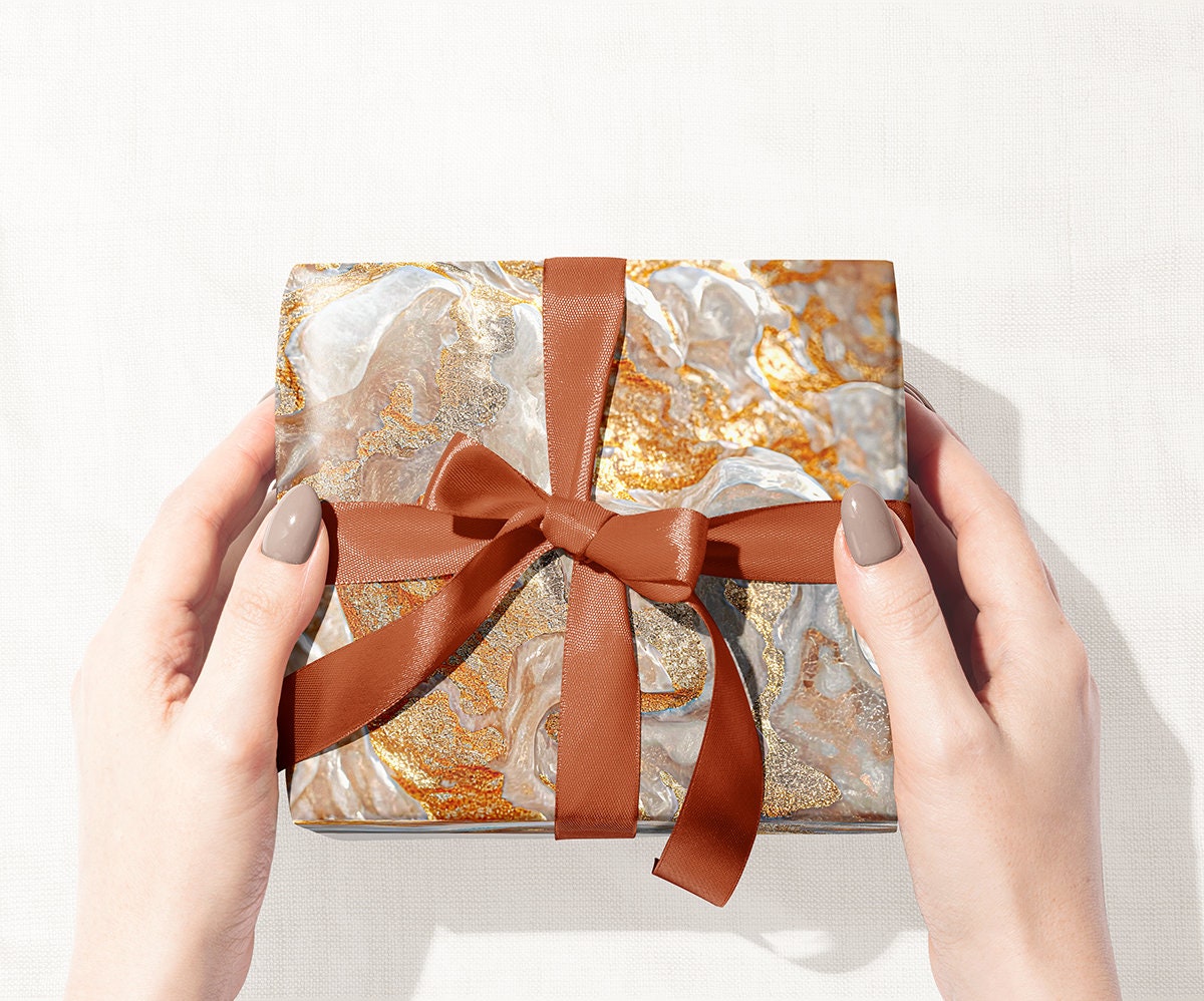 3d Aesthetic Abstract Digital Paper Pack, Delicate Gold Fluid Texture ...