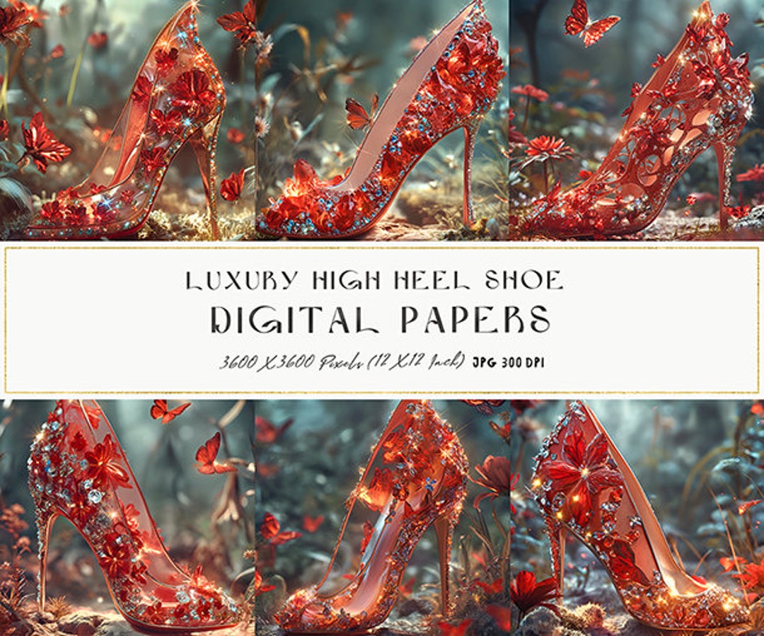 Red High Heel Digital Papers, Luxury High Heel Shoe Images, Aesthetic ...