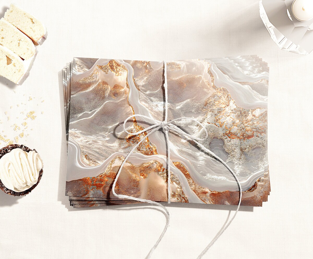 3d Aesthetic Abstract Digital Paper Pack, Delicate Gold Fluid Texture ...