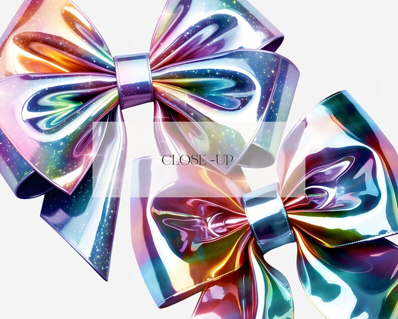 20 Holographic Ribbon Clipart Pack, Eye-catching Iridescent Ribbon ...
