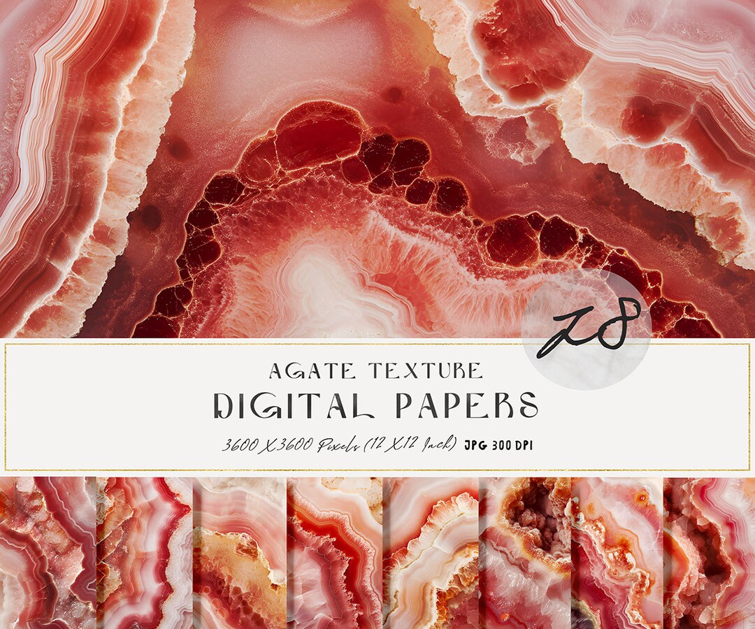 Red Agate Digital Papers, Marble Agate Texture, Aesthetic Images ...
