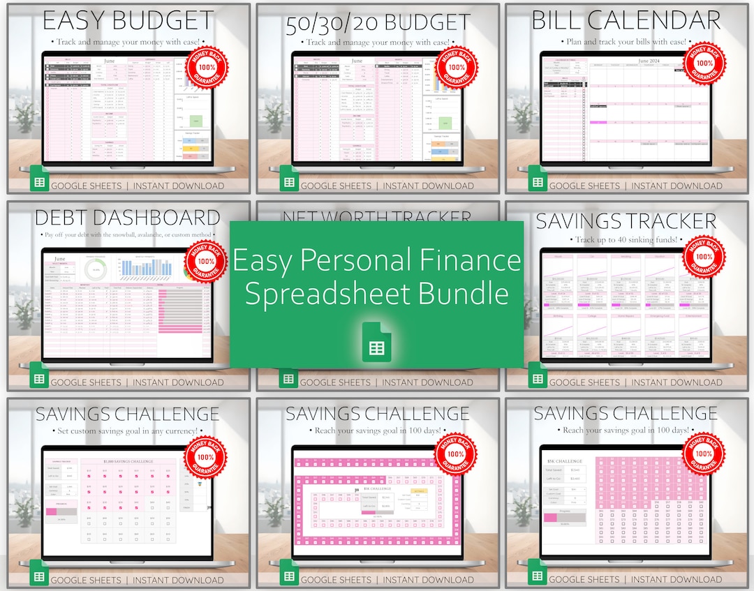 Personal Finance Spreadsheet Bundle Digital Budget Spreadsheet Template ...