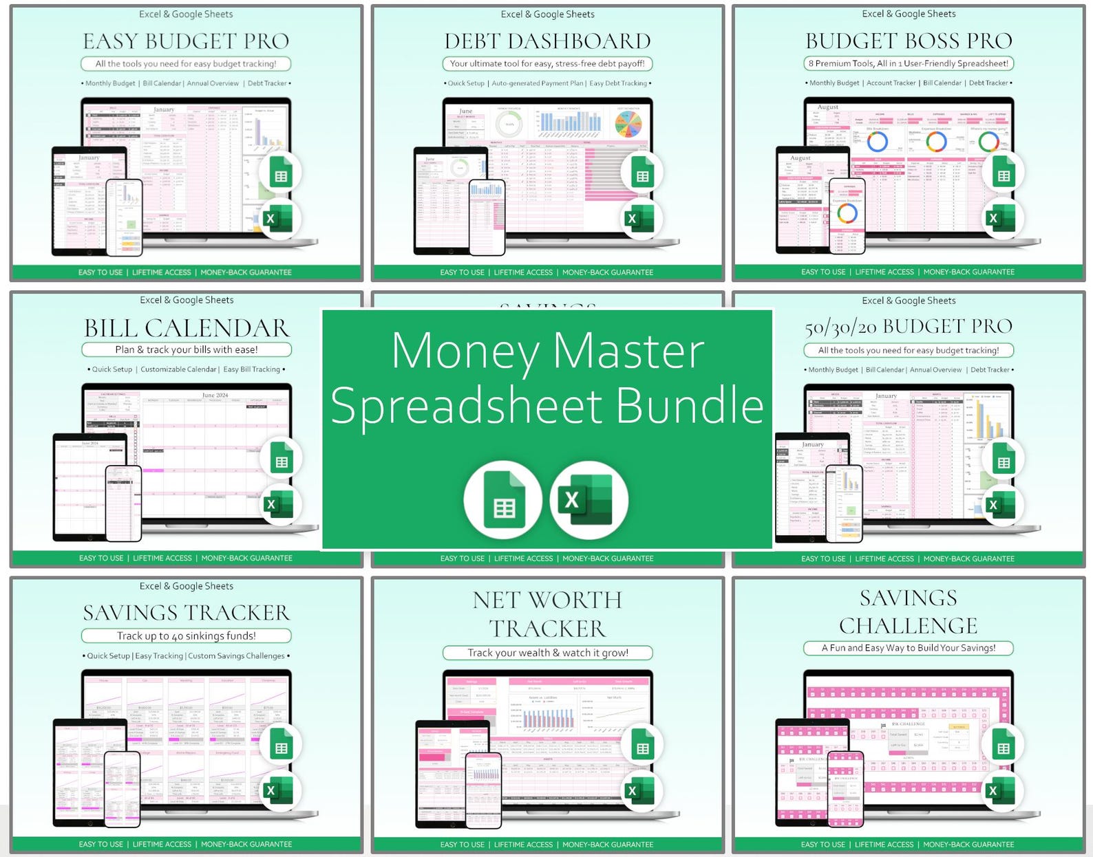 Personal Finance Spreadsheet Bundle Digital Budget Spreadsheet Template ...