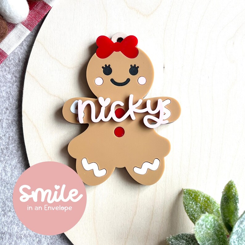 Personalized Gingerbread Name Tag SVG: Laser Cut Basket Tag (digital ...