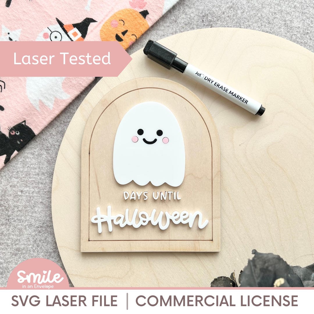 Ghost Countdown SVG: Dry Erase Board Laser Cut File (digital Download ...