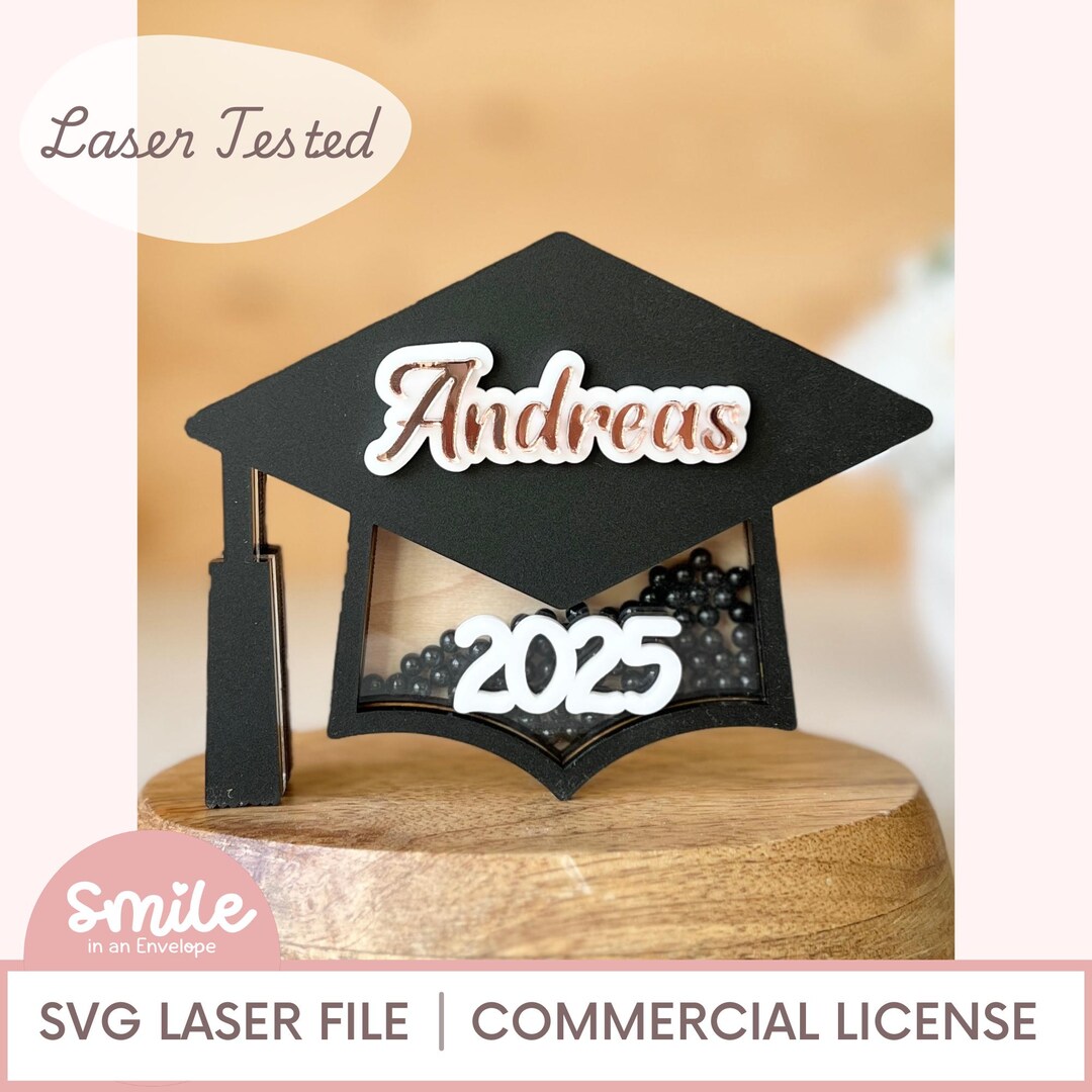 Graduation Cap Shaker SVG: Laser Cut File, Glowforge Ready - Etsy