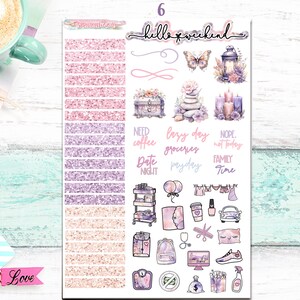 NEW Format! Spring Peonies - 6-page Deluxe Weekly Planner Sticker Kit ...