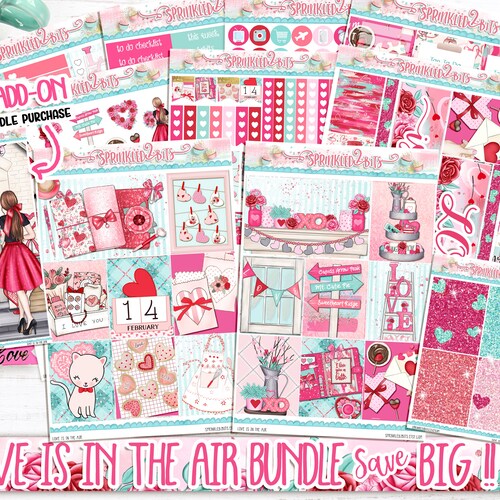 NEW Valentine's Day Weekly Sticker Kit Love is in the | Etsy
