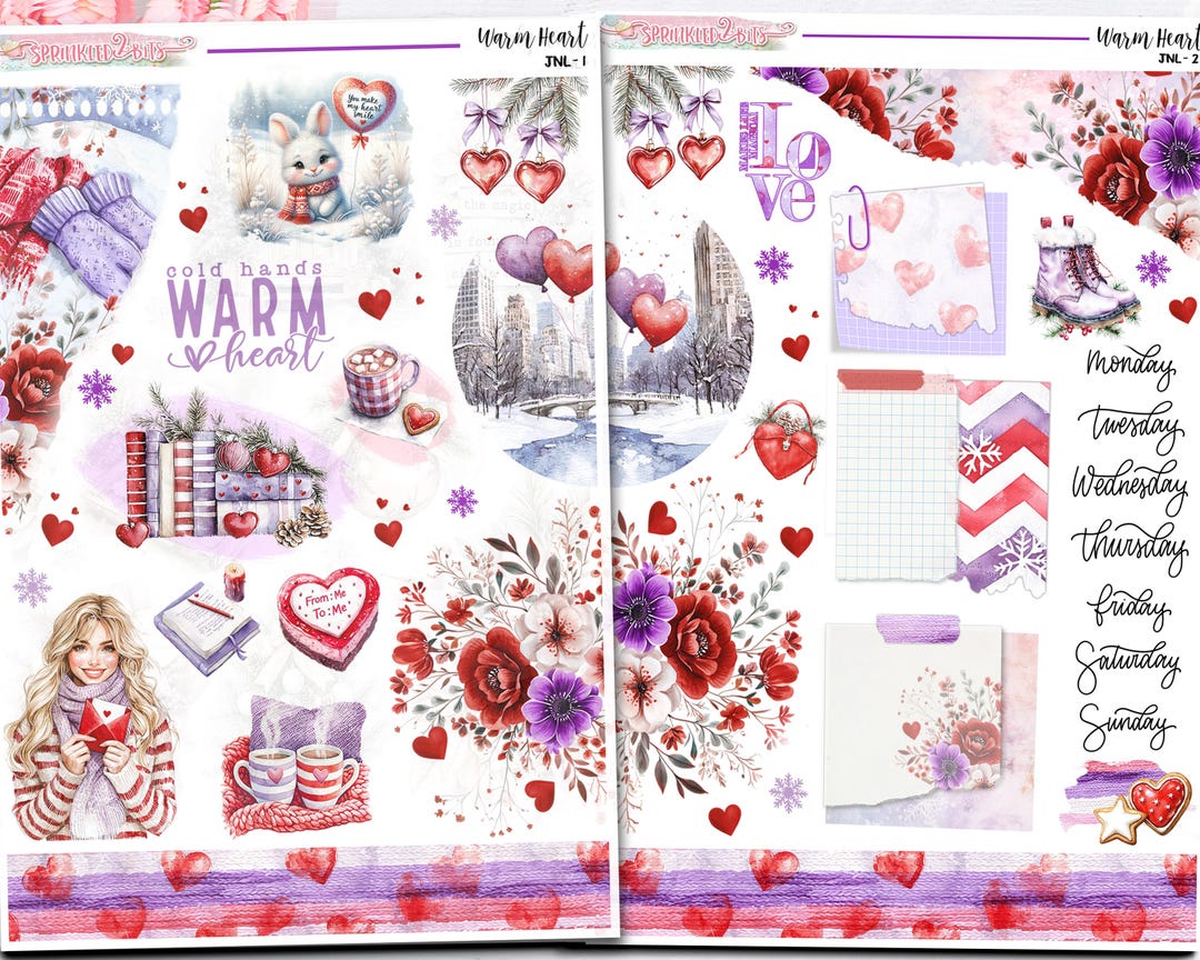 Warm Heart - Journaling-stickers/layering Sticker Kit-journal - Etsy