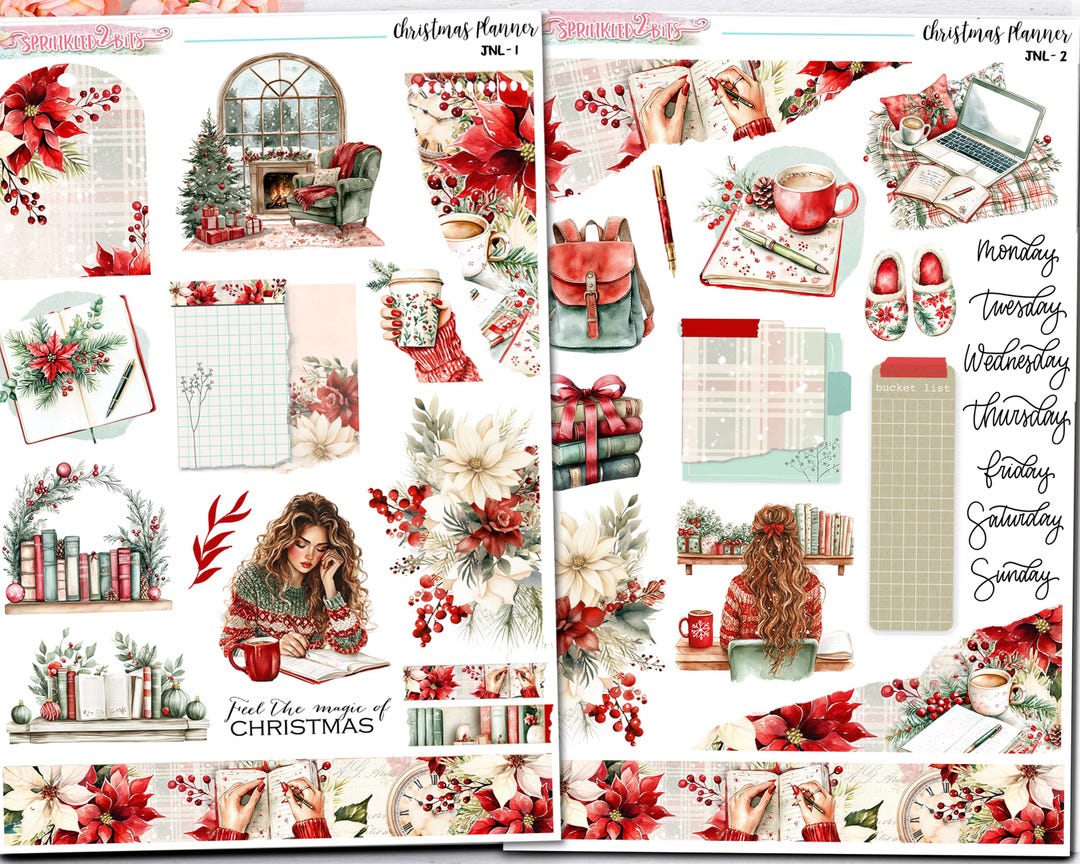 Christmas Planner - Journaling-stickers/layering Sticker Kit-journal - Etsy