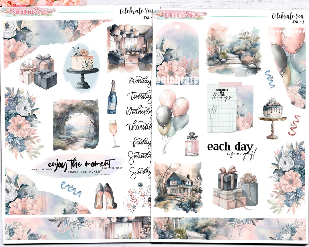 Celebrate You - Journaling-stickers/layering Sticker Kit-journal - Etsy