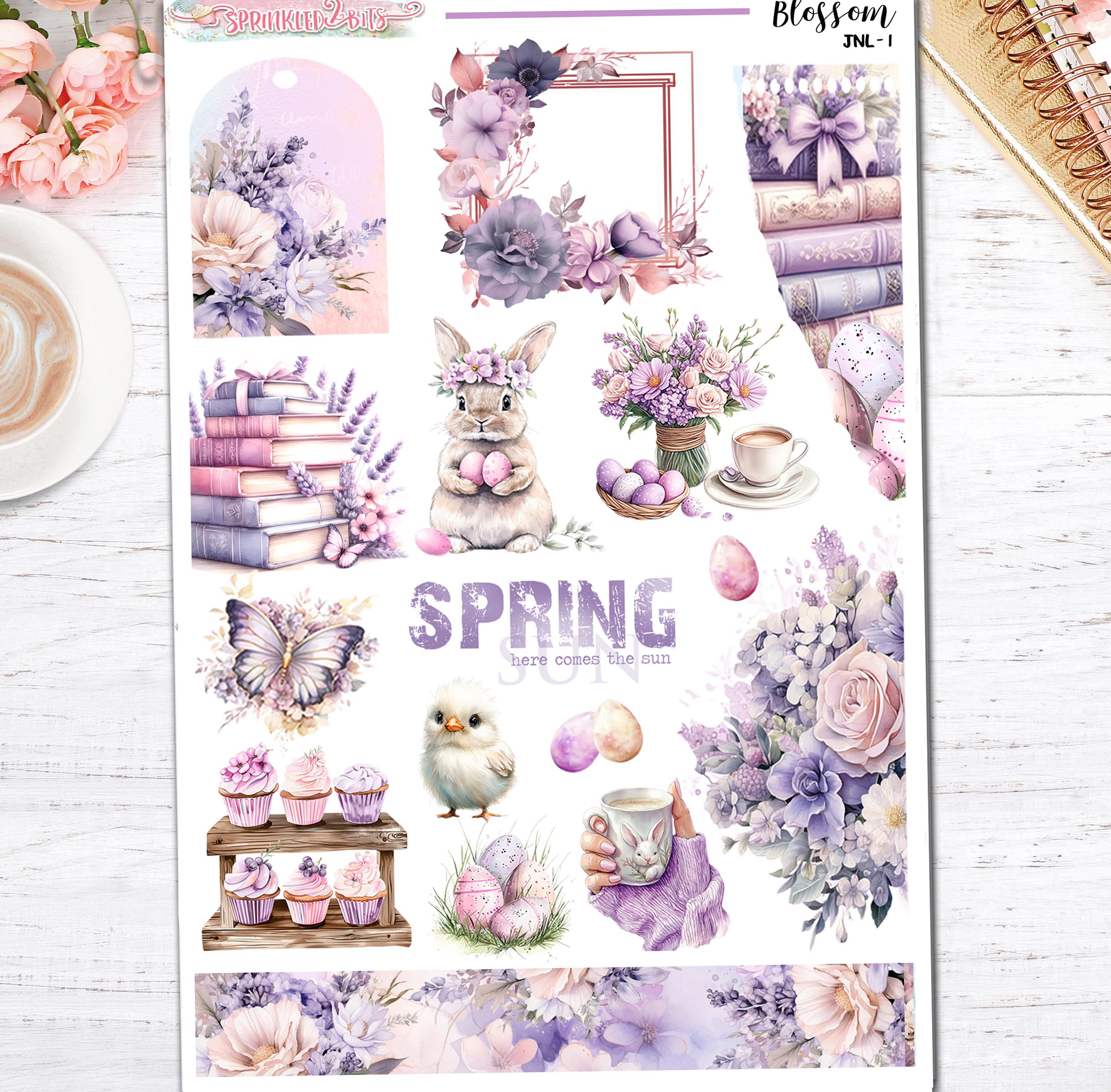 Blossom - Journaling-stickers/layering Sticker Kit-journal - Etsy