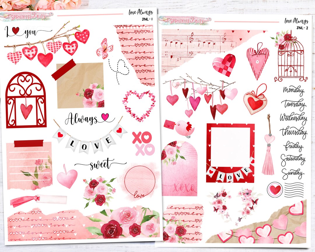 Love Always -journaling-stickers/layering Sticker Kit-journal - Etsy