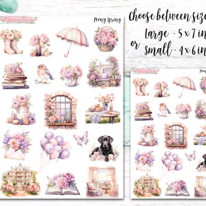 NEW Format! Spring Peonies - 6-page Deluxe Weekly Planner Sticker Kit ...