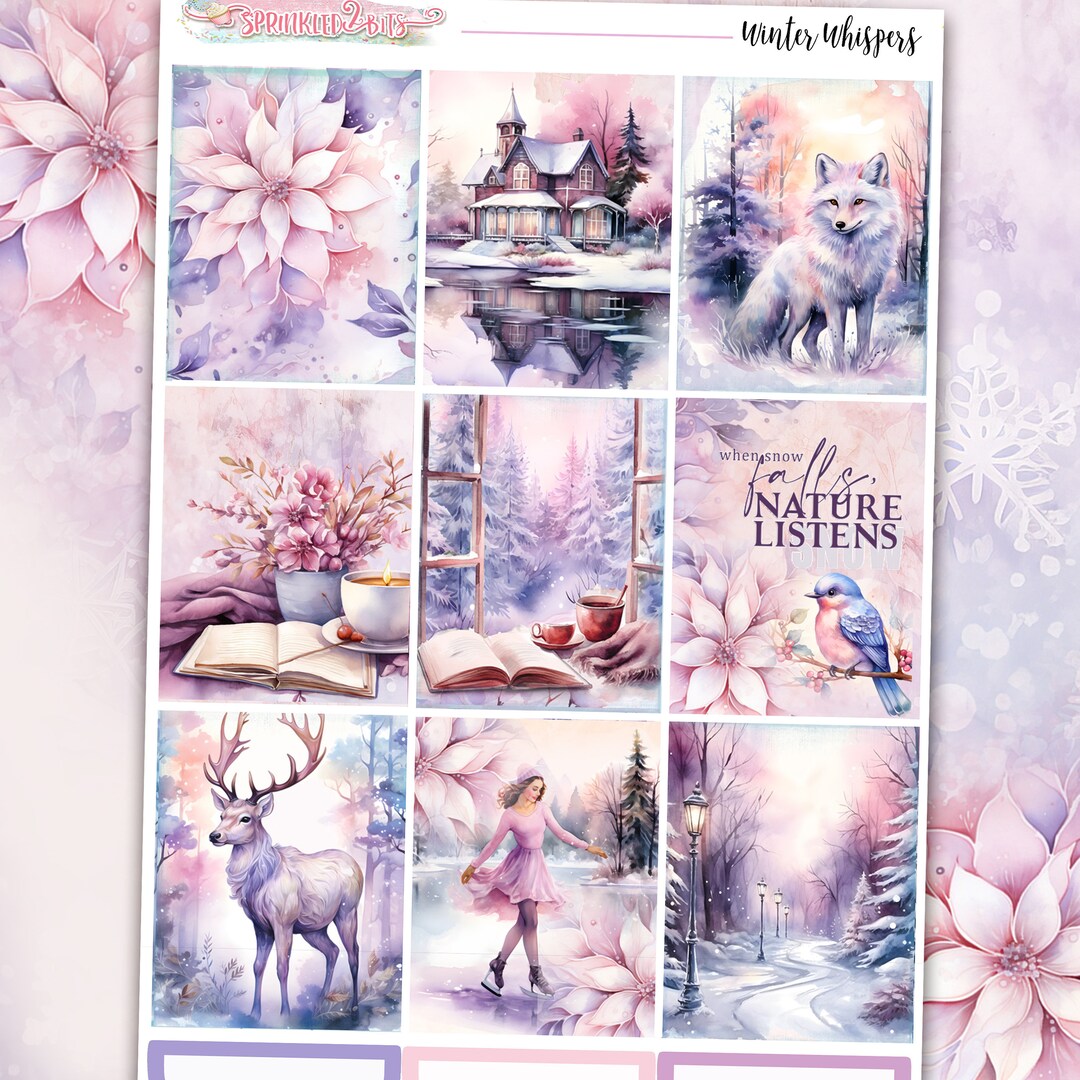 NEW Format! Winter Whispers - 6-page Deluxe Weekly Planner Sticker Kit ...