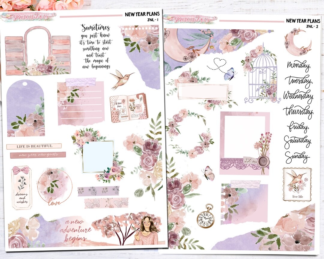 New Plans - Journaling-stickers/layering Sticker Kit-journal - Etsy