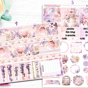 NEW Format! Spring Peonies - 6-page Deluxe Weekly Planner Sticker Kit ...