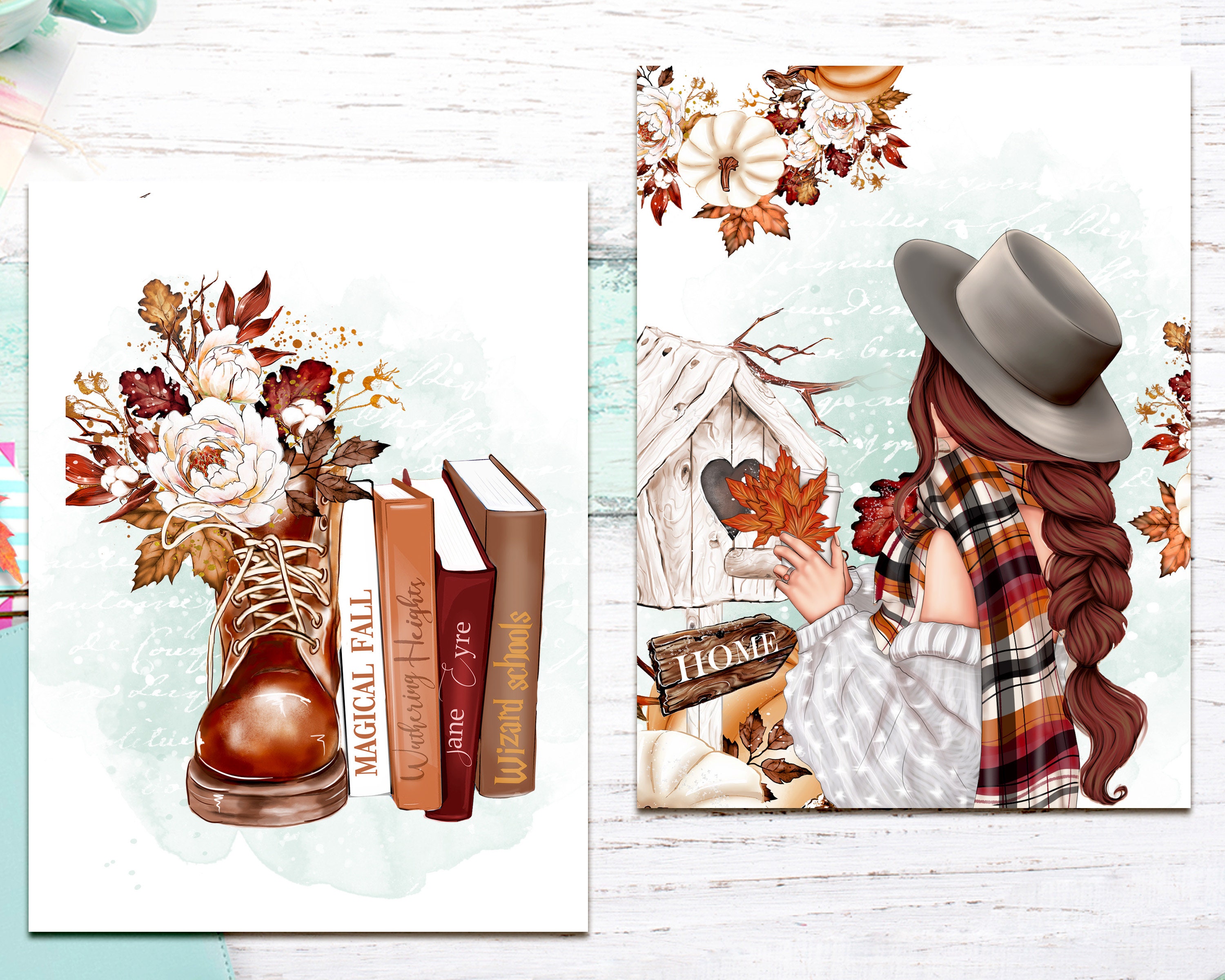 Set of 2 Fall Planner Dashboard for A5 A6 B6 and Personal - Etsy