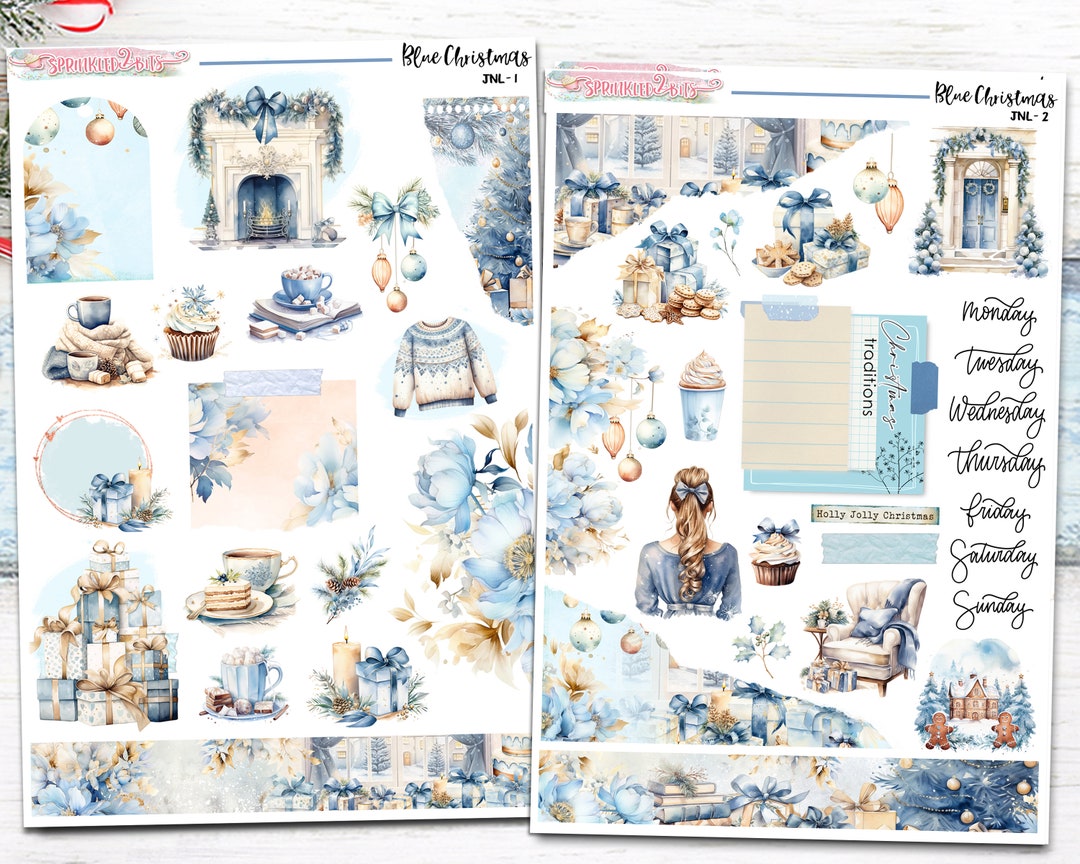 Blue Christmas - Stickers/layering Sticker Kit-journal - Etsy