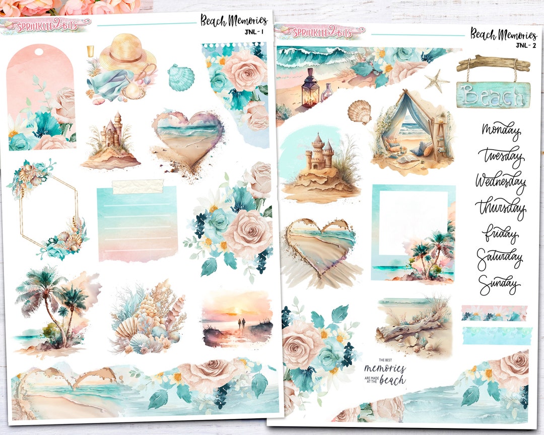 Beach Memories - Journaling-stickers/layering Sticker Kit-journal - Etsy
