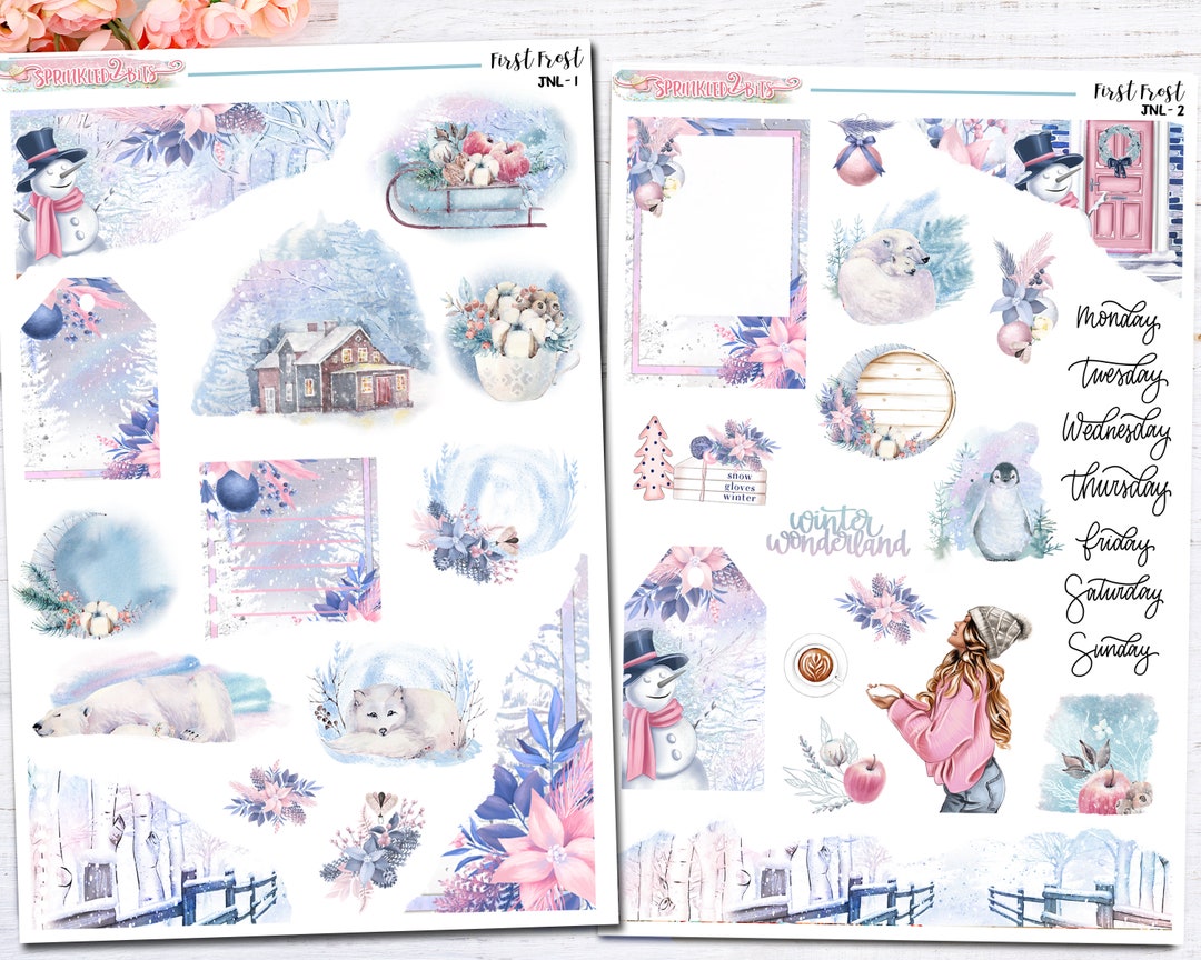 First Frost - Journaling-stickers/layering Sticker Kit-journal - Etsy