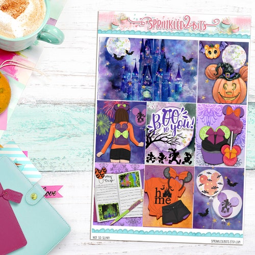 Minty Halloween Vertical Weekly Planner Sticker Kit - Etsy