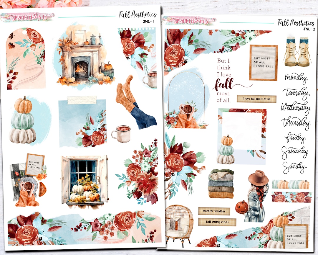 Fall Aesthetics - Stickers/layering Sticker Kit-journal - Etsy