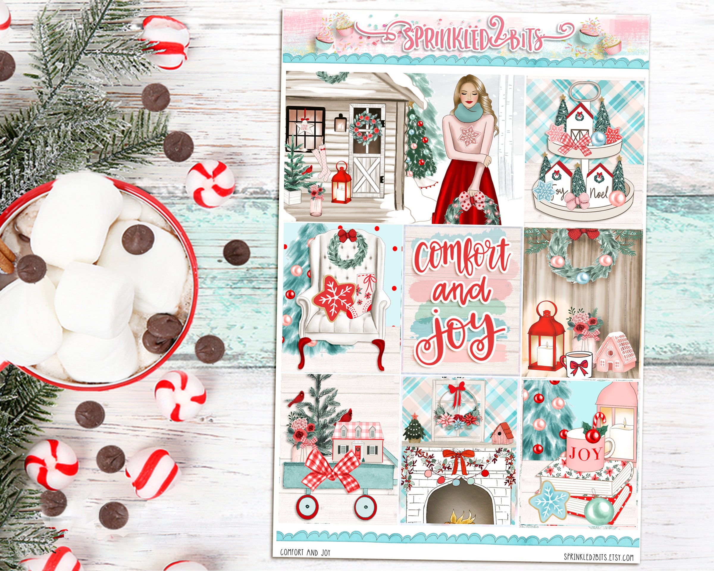 Scrapbooking Embellishments Papercraft Comfort and Joy Planner Stickers ...