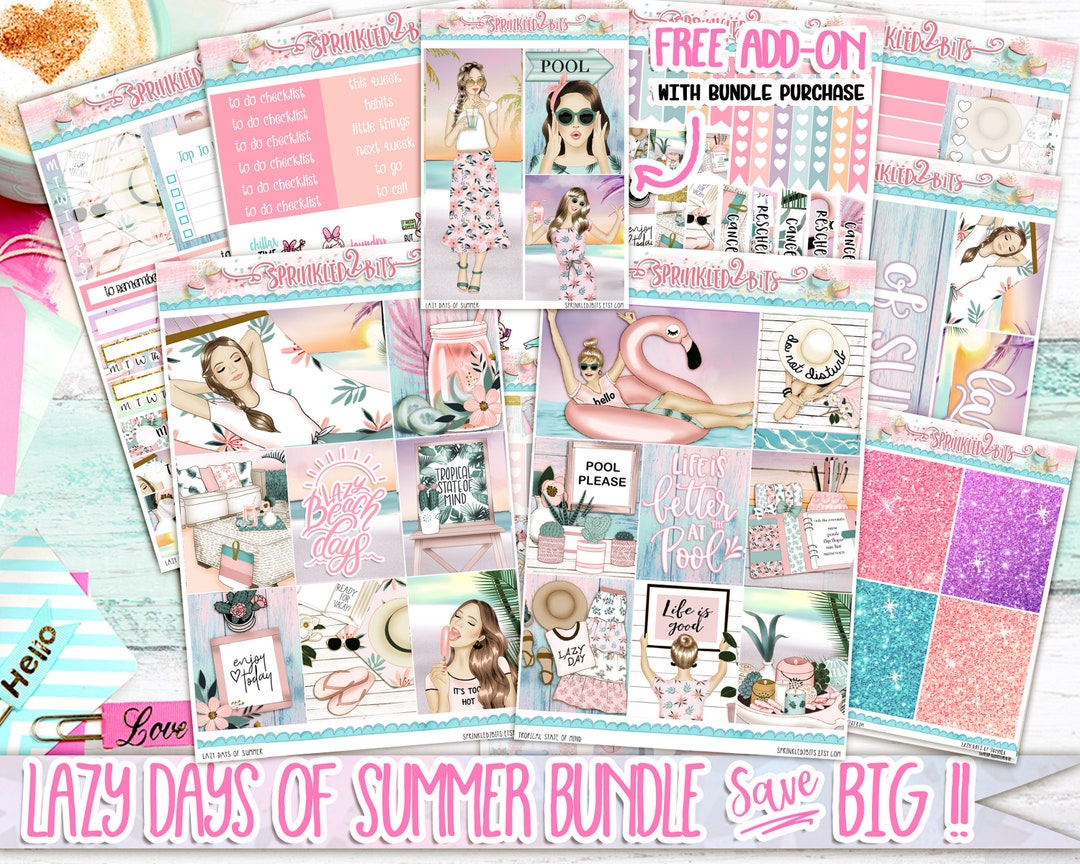 Lazy Days of Summer Bundle - Vertical Weekly Style - Summer/beach/pool ...