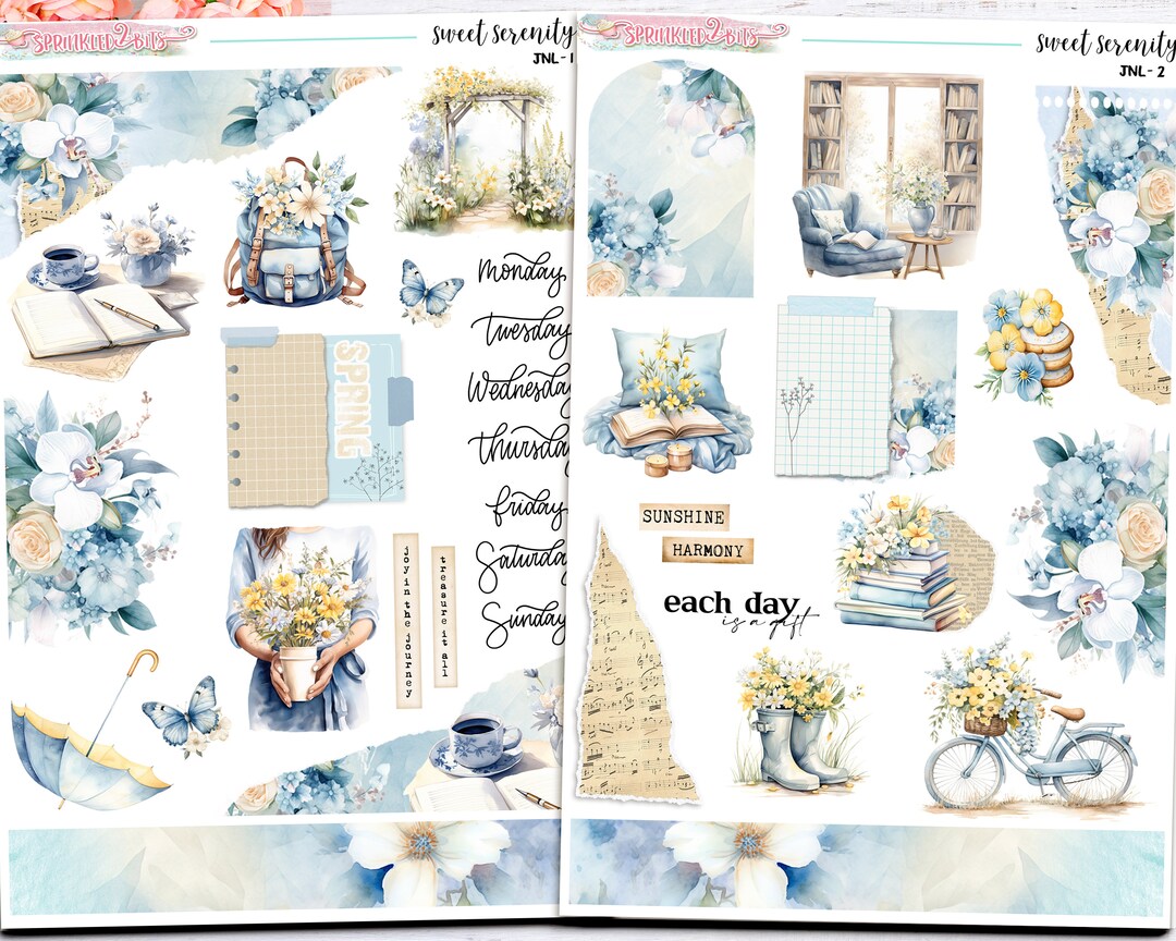 Sweet Serenity - Journaling-stickers/layering Sticker Kit-journal - Etsy