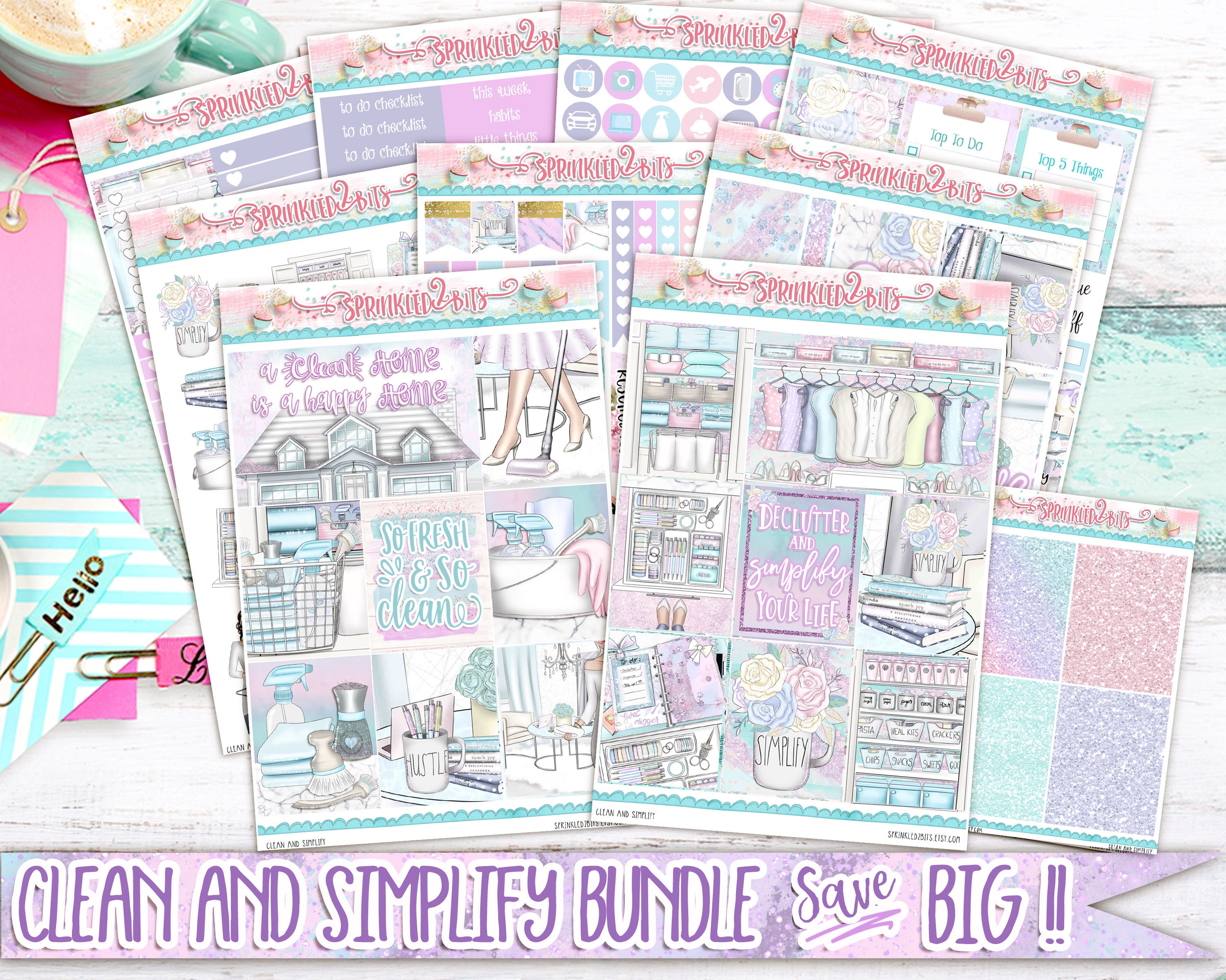 Clean and Simplify - 10 Sheet Ultimate Planner Sticker Bundle - for ...