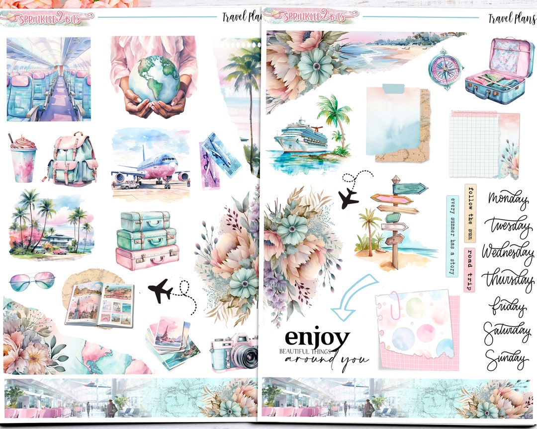 Travel Plans - Journaling-stickers/layering Sticker Kit-journal - Etsy