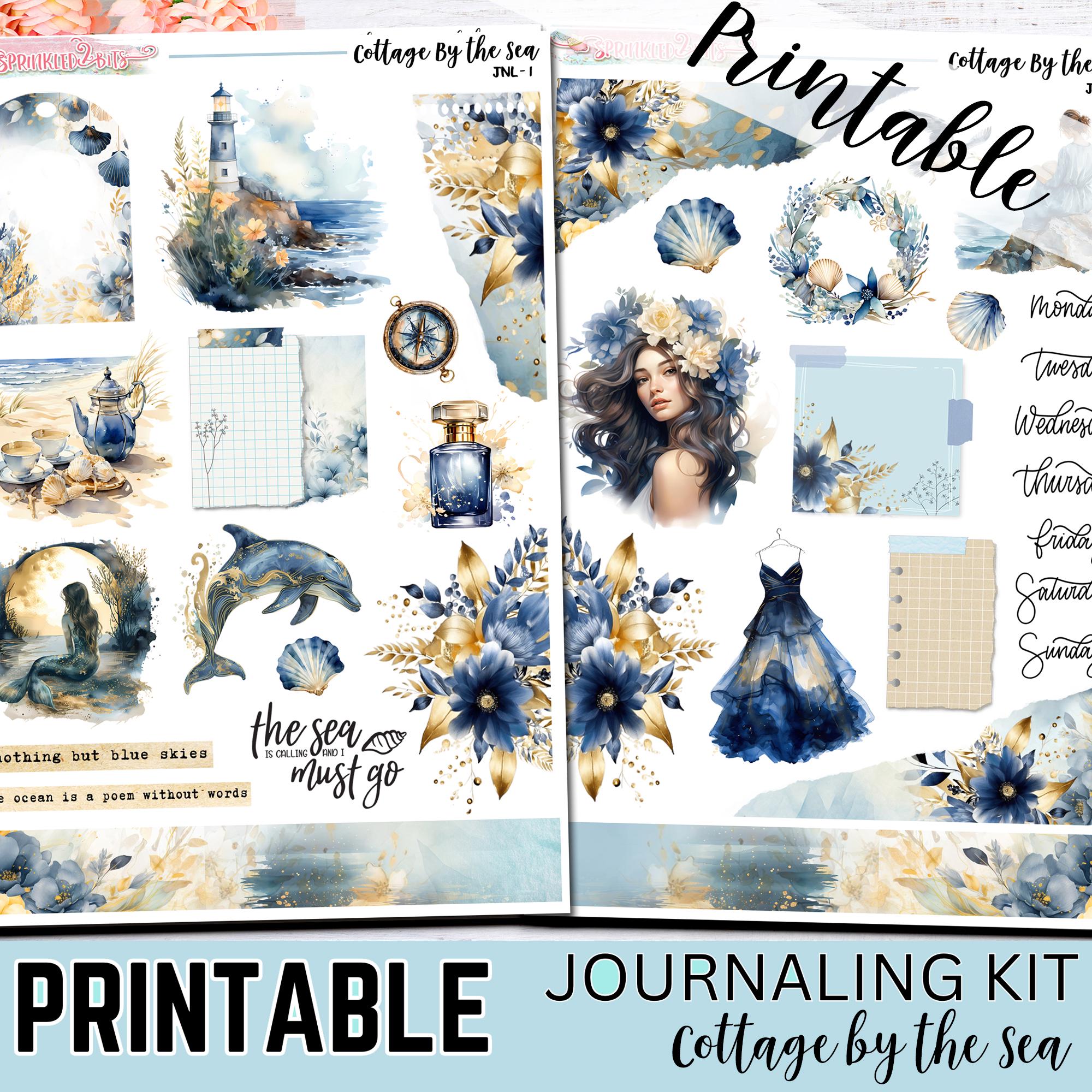 PRINTABLE - Cottage by the Sea - Journaling Stickers for Journals and ...