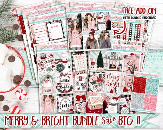 Merry & Bright Bundle for Erin Condren Vertical and Happy - Etsy