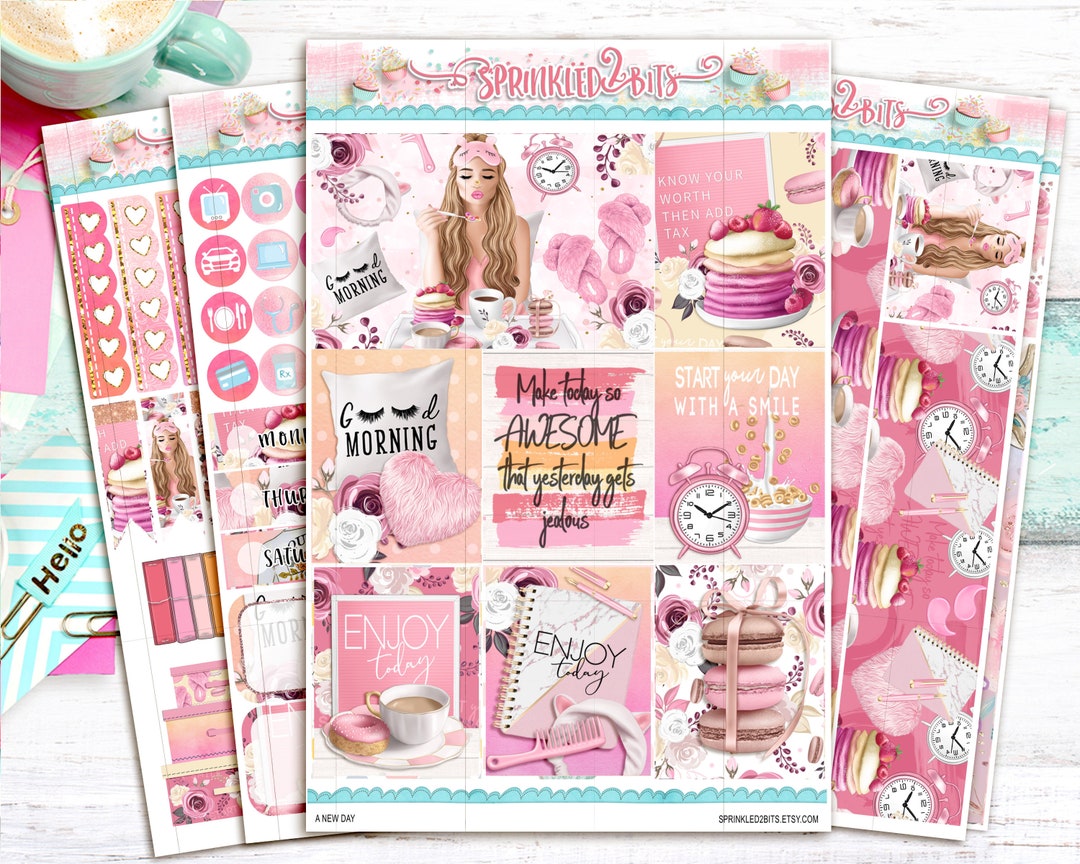 A New Day- 4 Page Mini Weekly Planner Sticker Kit – Vertical Weekly ...