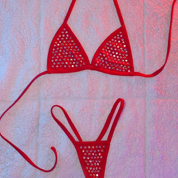 Rhinestone Bikini - Etsy