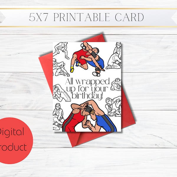Wrestling Birthday Card Svg - Etsy