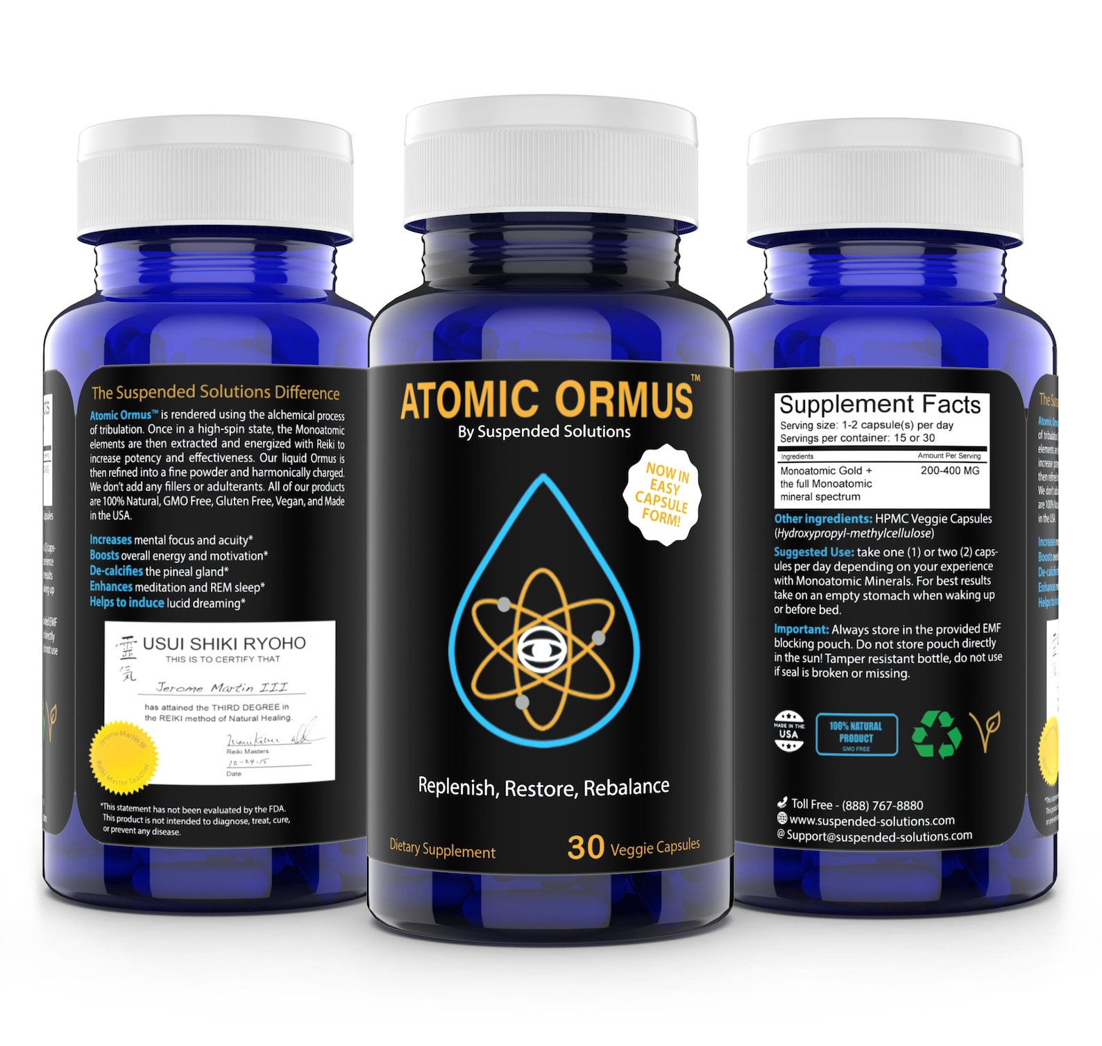 Atomic ORMUS 30 Capsules Monatomic Gold Ormus Made In the | Etsy