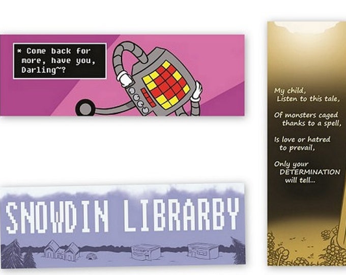 Undertale Game SNOWDIN LIBRARBY Fanart DETERMINATION Bookmark Mettaton ...
