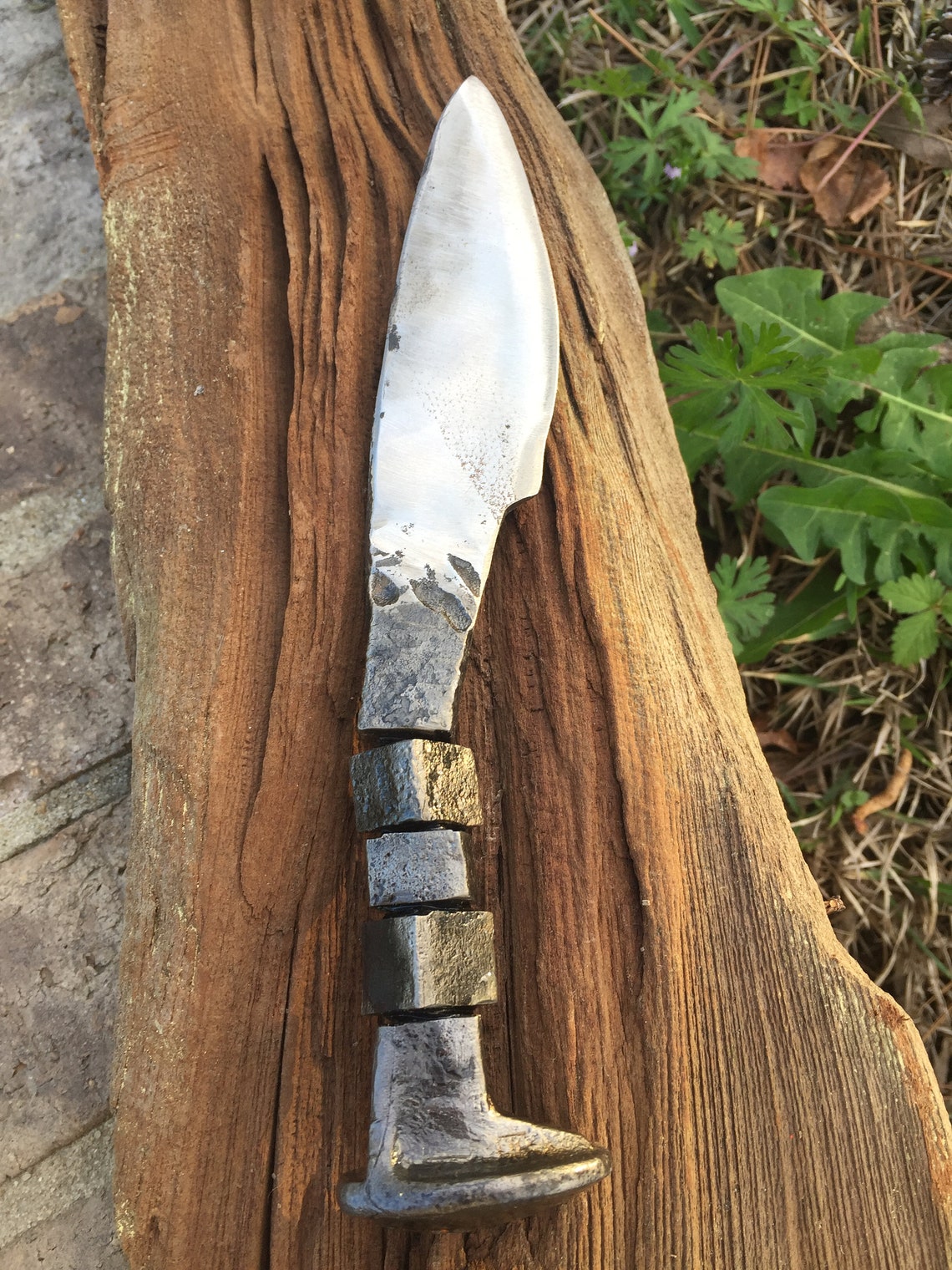 Hand Forged Railroad Spike Knife With Specialty Twist Handle | Etsy