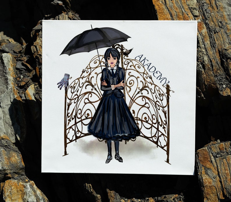 Wednesday Gothic Spooky Nerdy Girl WHIMSICAL Wall Art Print - Etsy